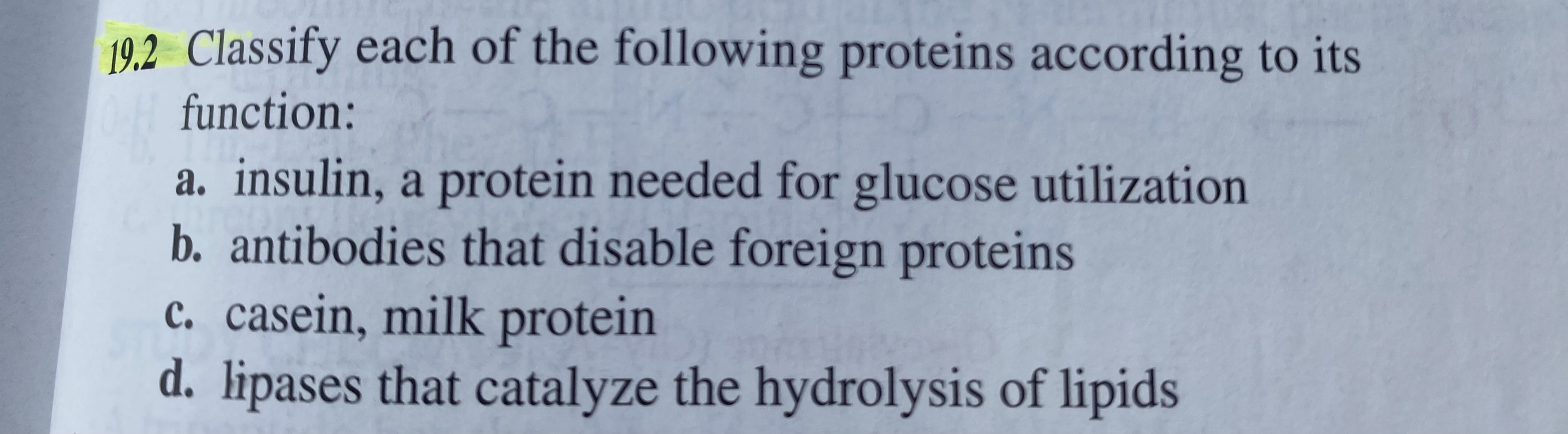 Solved 19.2 ﻿Classify each of the following proteins | Chegg.com