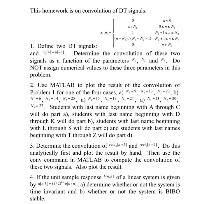 Solved This homework is on convolution of DT signals. n