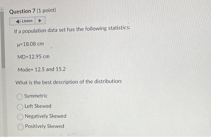 Solved If a population data set has the following | Chegg.com