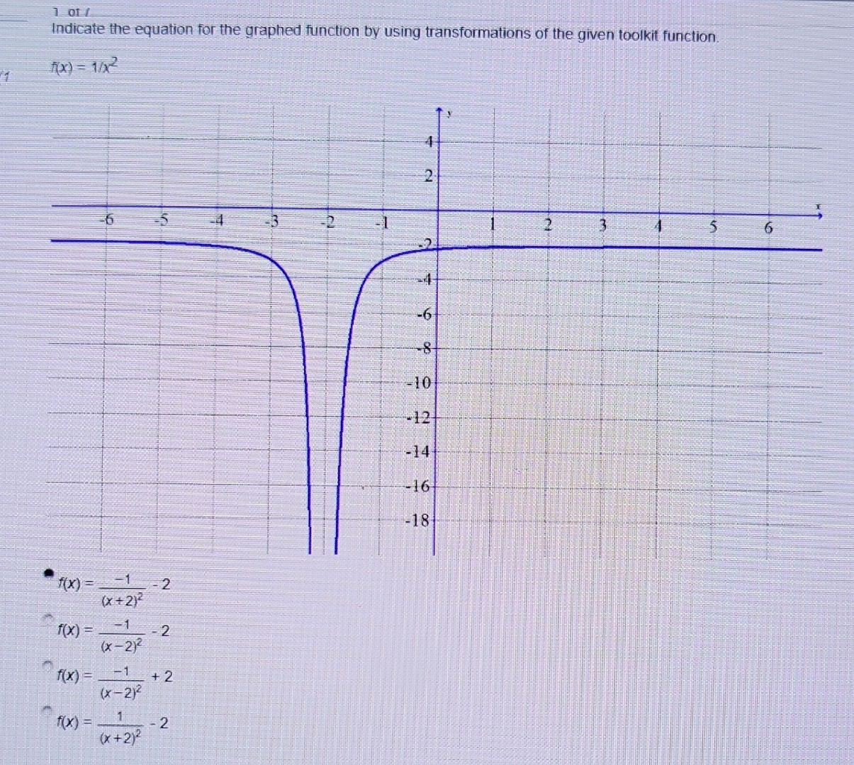 Solved 1 ﻿or 1indicate The Equation For The Graphed Function