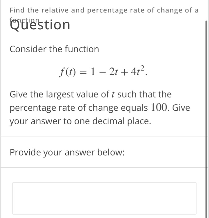 Solved Find the relative and percentage rate of change of a | Chegg.com