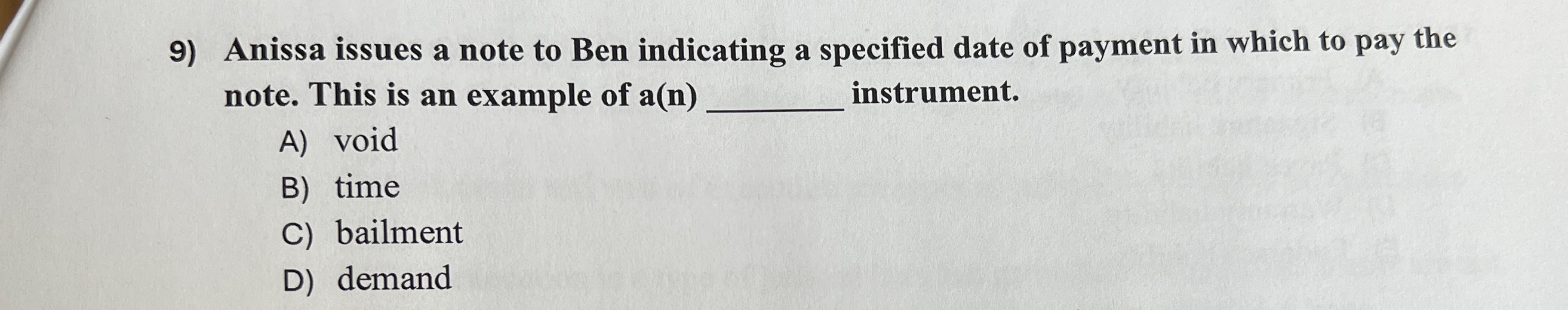 Solved Anissa issues a note to Ben indicating a specified | Chegg.com
