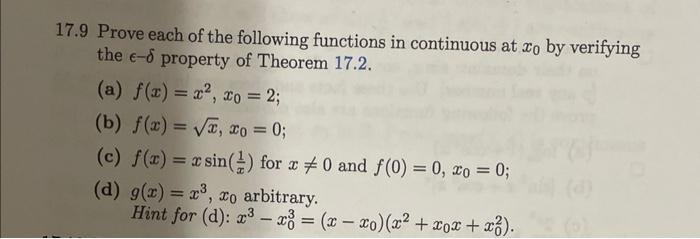 Solved 17.9 Prove each of the following functions in | Chegg.com