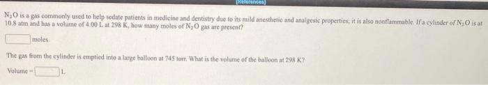 Solved Bronce N.O is a gas commonly used to help sedate | Chegg.com