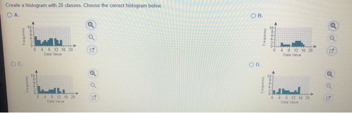 Solved create a histogram with 5 classes. choose the correct | Chegg.com