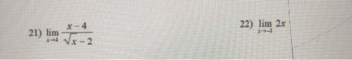 Solved 22) lim 2x 21) lim Test | Chegg.com