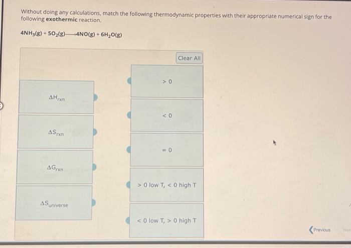 Solved Without doing any calculations, match the following | Chegg.com