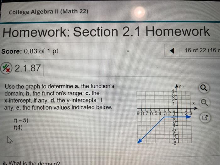 Solved College Algebra II (Math 22) Homework: Section 2.1 | Chegg.com