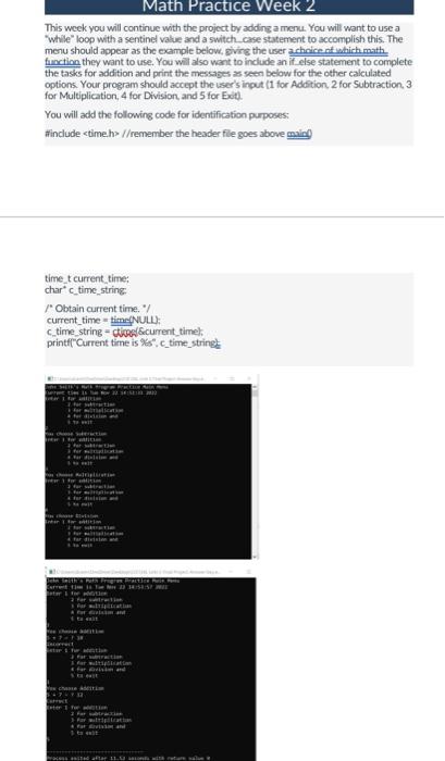 Solved This week you will continue with the project by | Chegg.com