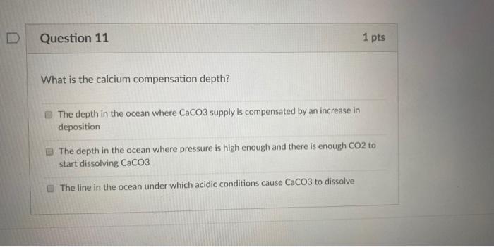 Solved Question 11 1 pts What is the calcium compensation | Chegg.com