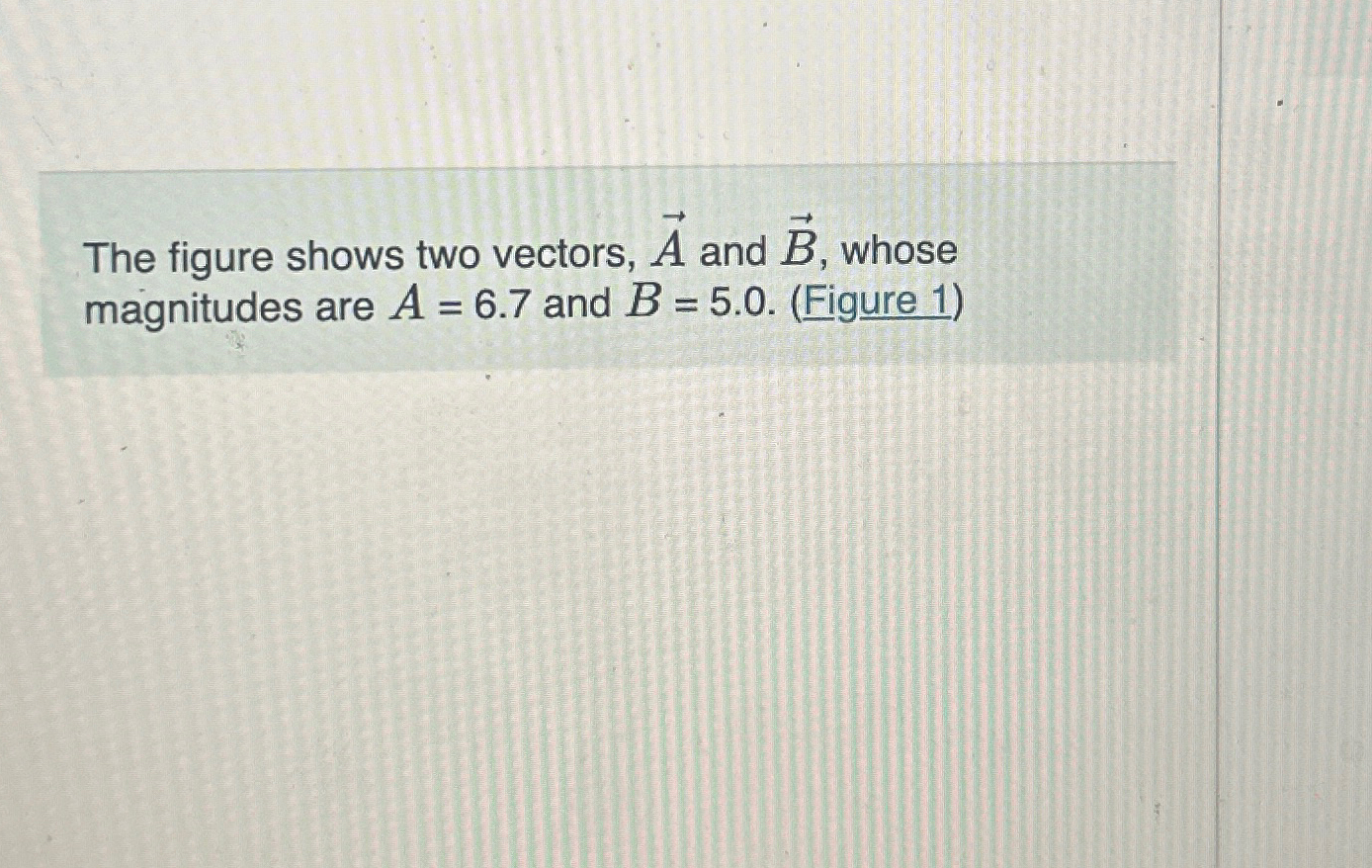 Solved The figure shows two vectors, vec(A) ﻿and vec(B), | Chegg.com
