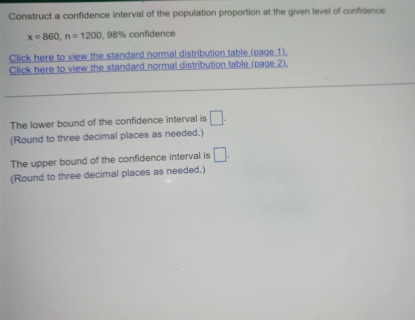 Solved Construct a confidence interval of the population | Chegg.com