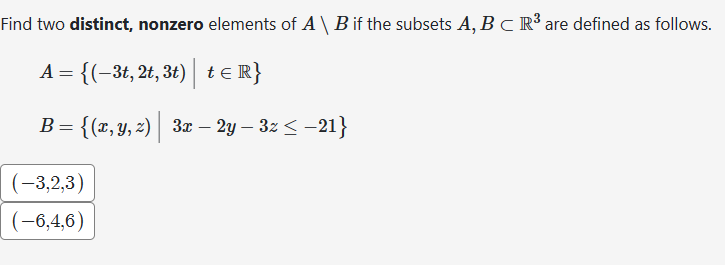 Find two distinct, nonzero elements of AB if the | Chegg.com