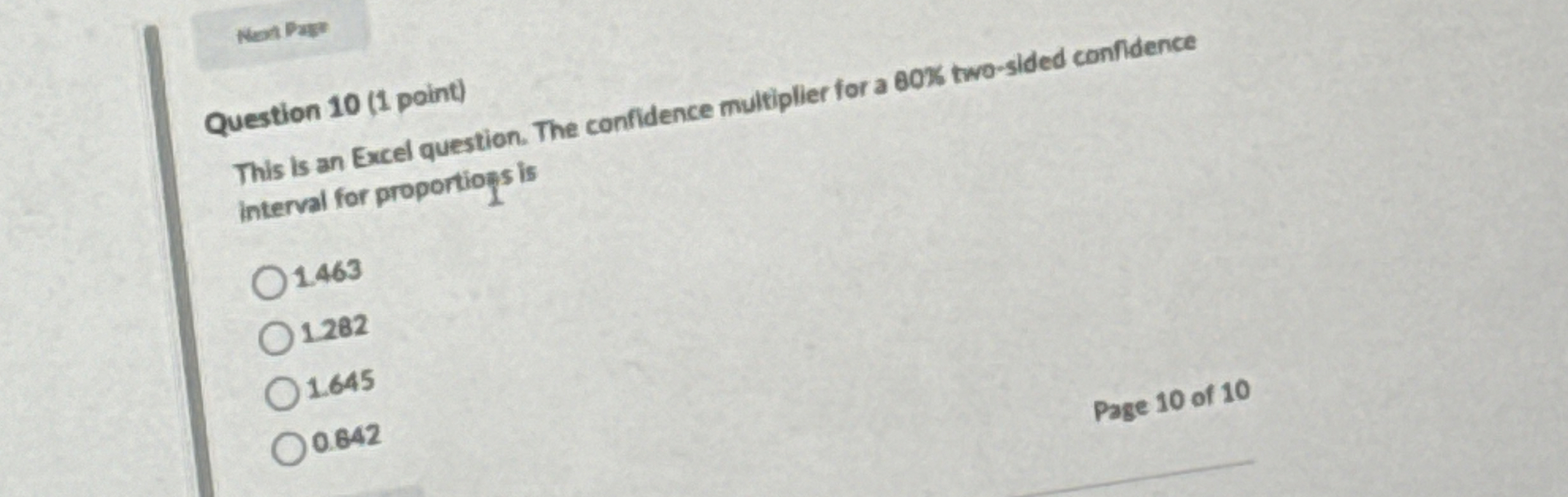 Solved Nent PyQuestion 10 (1 ﻿point)This is an Excel | Chegg.com