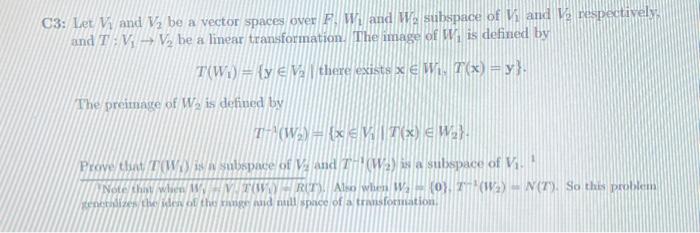 Solved 3: Let V1 and V2 be a vector spaces over F,W1 and W2 | Chegg.com