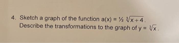 Solved 4. Sketch a graph of the function a(x)=1/23x+4. | Chegg.com Solved 4. Sketch a graph of the function a(x)=1/23x+4. | Chegg.com