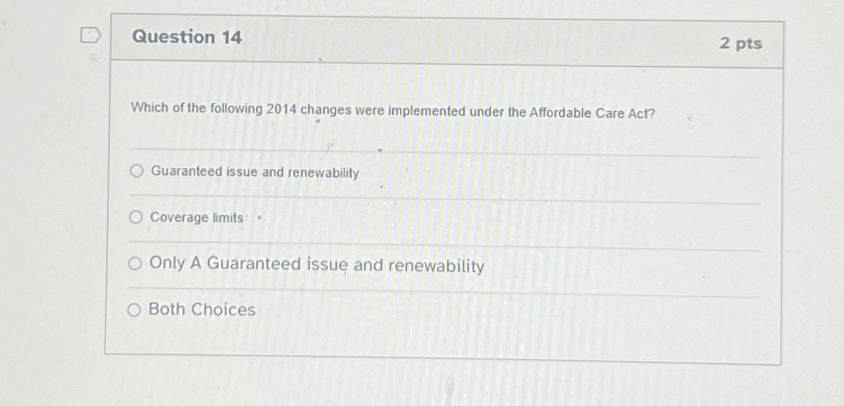 Solved Question 142 ﻿ptsWhich of the following 2014 ﻿changes | Chegg.com