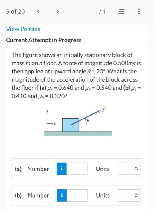 Solved The figure shows an initially stationary block of | Chegg.com