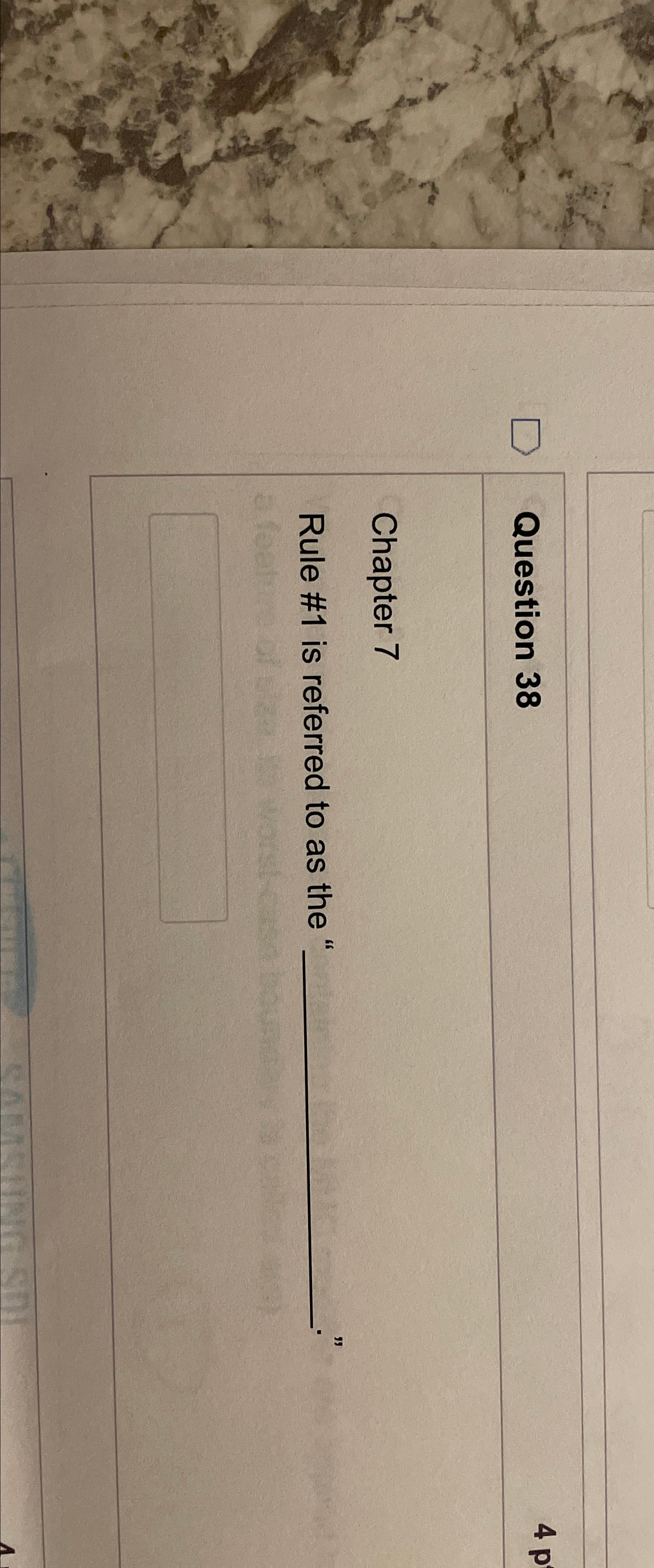 Solved Question 38Chapter 7Rule #1 ﻿is referred to as the | Chegg.com