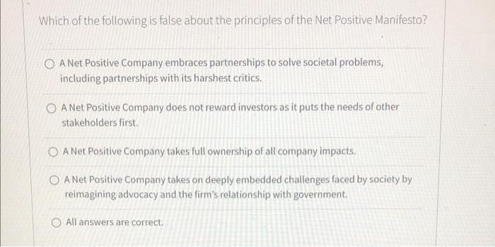 Solved Which of the following is false about the principles | Chegg.com