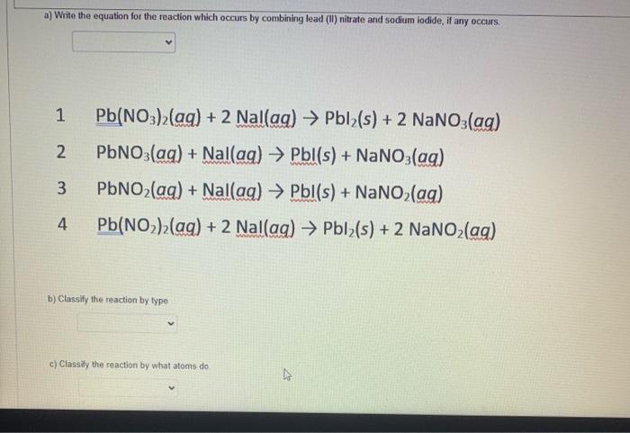 Solved Write the equation for the reaction which occurs by | Chegg.com