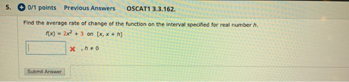 Solved 5. 0/1 points Previous Answers OSCAT1 3.3.162. Find | Chegg.com