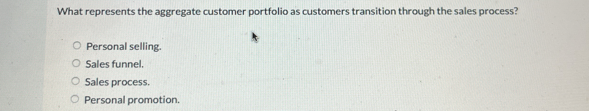 Solved What represents the aggregate customer portfolio as | Chegg.com