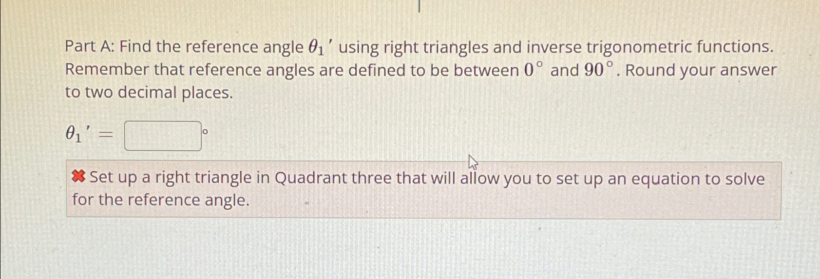 Solved Part A: Find the reference angle θ1' ﻿using right | Chegg.com