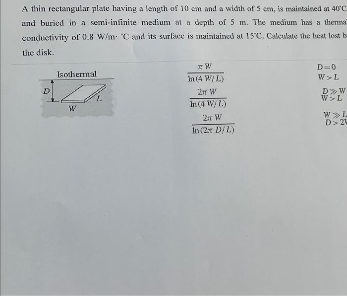 Solved A thin rectangular plate having a length of 10 cm and | Chegg.com