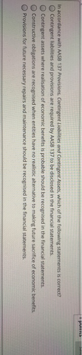 Solved pulls In accordance with AASB 137 Provisions, | Chegg.com