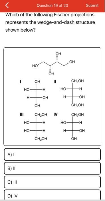 Solved Which of the following Fischer projections represents | Chegg.com