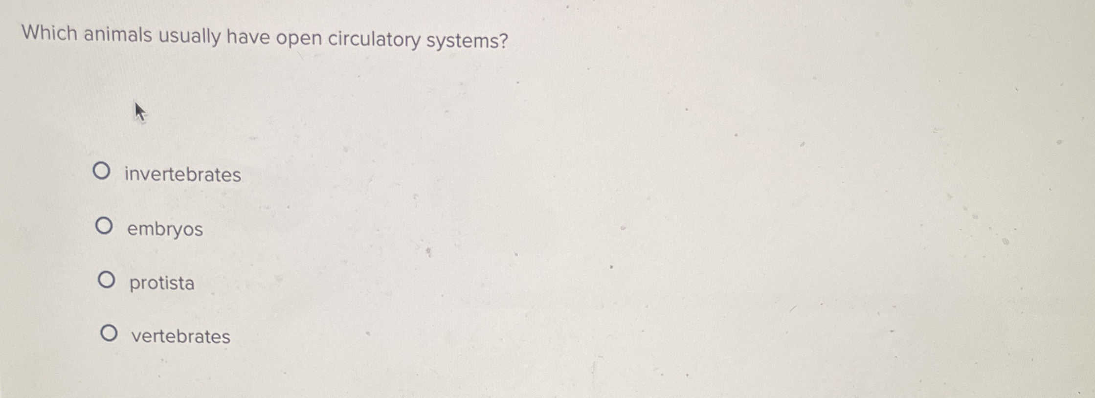 Solved Which animals usually have open circulatory | Chegg.com