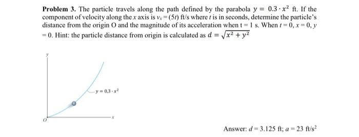 Solved Problem 3. The particle travels along the path | Chegg.com