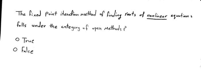 Solved The fixed point iteration method of finding roots of | Chegg.com