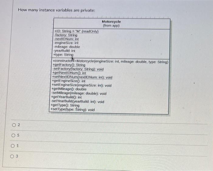 Solved How Many Instance Variables Are Private 