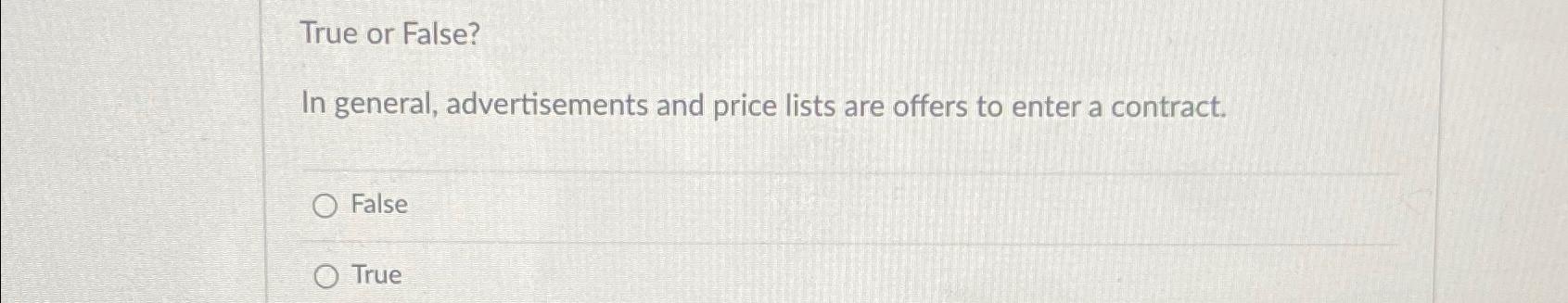 Solved True or False?In general, advertisements and price | Chegg.com