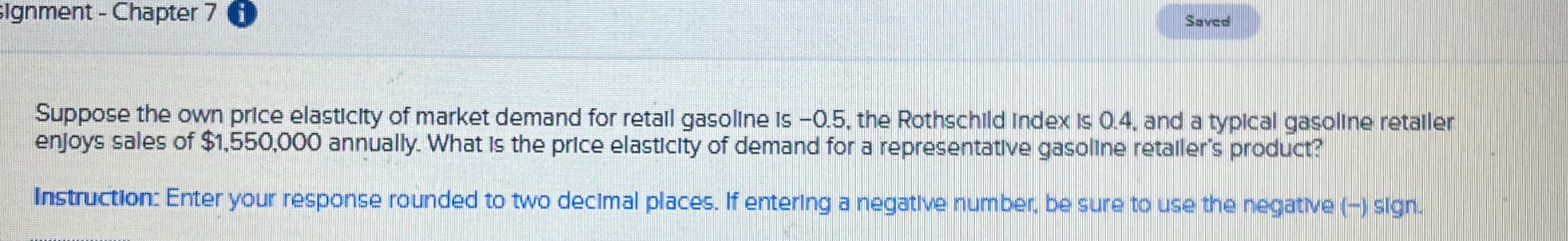 Solved Ignment - ﻿Chapter 7SavedSuppose the own price | Chegg.com