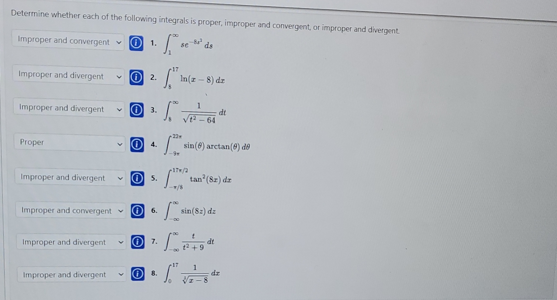 Solved Determine whether each of the following integrals is | Chegg.com