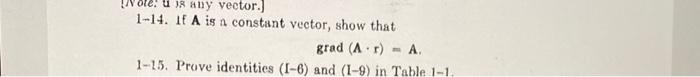 Solved 1-14. If A is a constant vector, show that | Chegg.com