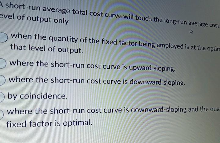 Solved short-run average total cost curve will touch the | Chegg.com