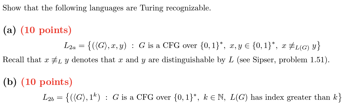 Solved Show that the following languages are Turing | Chegg.com