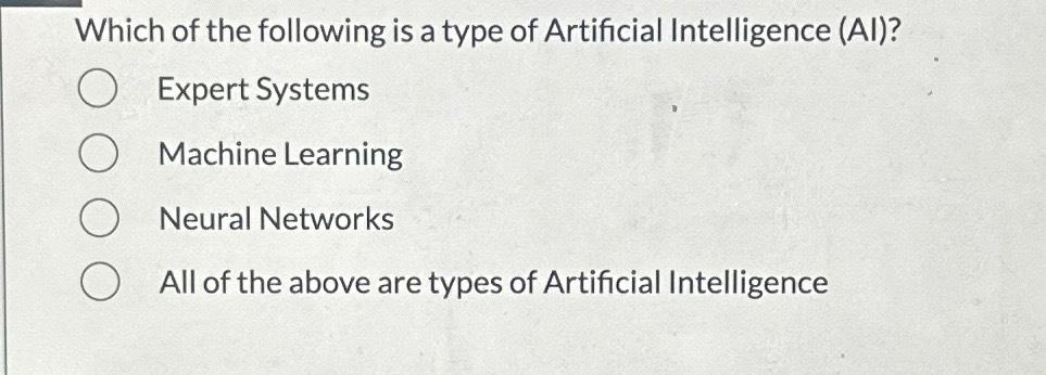 Solved Which of the following is a type of Artificial | Chegg.com