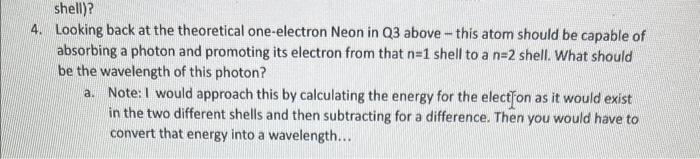 Solved Looking back at the theoretical one-electron Neon in | Chegg.com