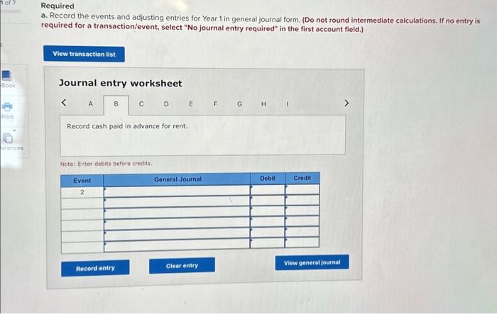 Solved Journal entry worksheet Record entry for cash | Chegg.com