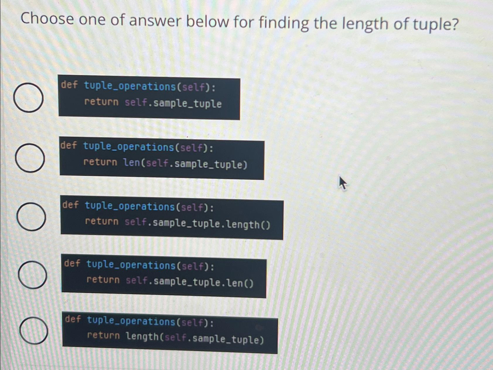 Solved Choose one of answer below for finding the length of | Chegg.com