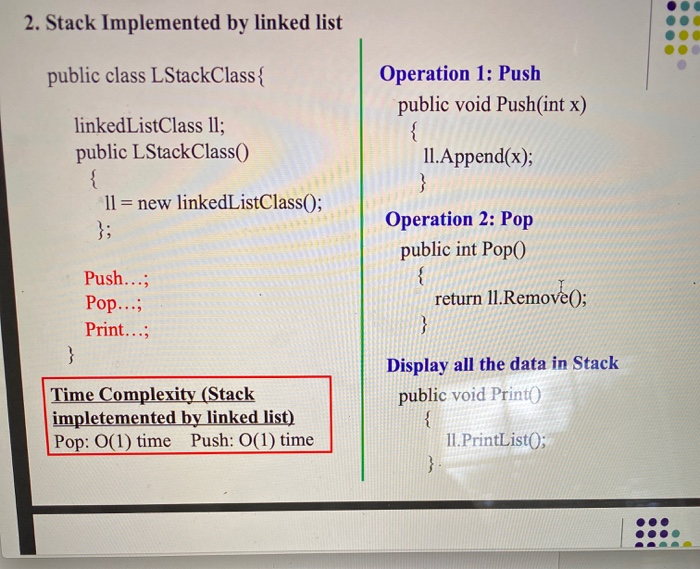 Solved 1. Implement a stack of integer using an unsorted | Chegg.com