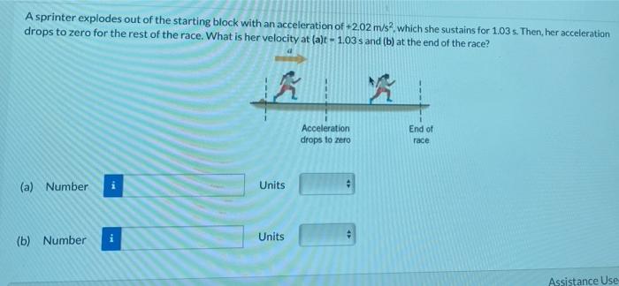 Solved A sprinter explodes out of the starting block with an | Chegg.com