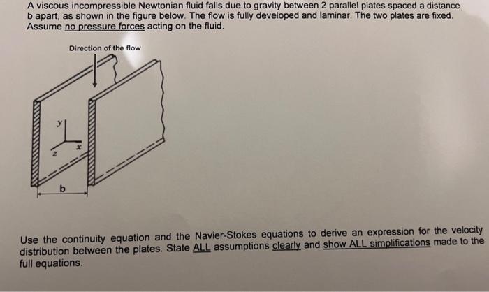 Solved A viscous incompressible Newtonian fluid falls due to | Chegg.com