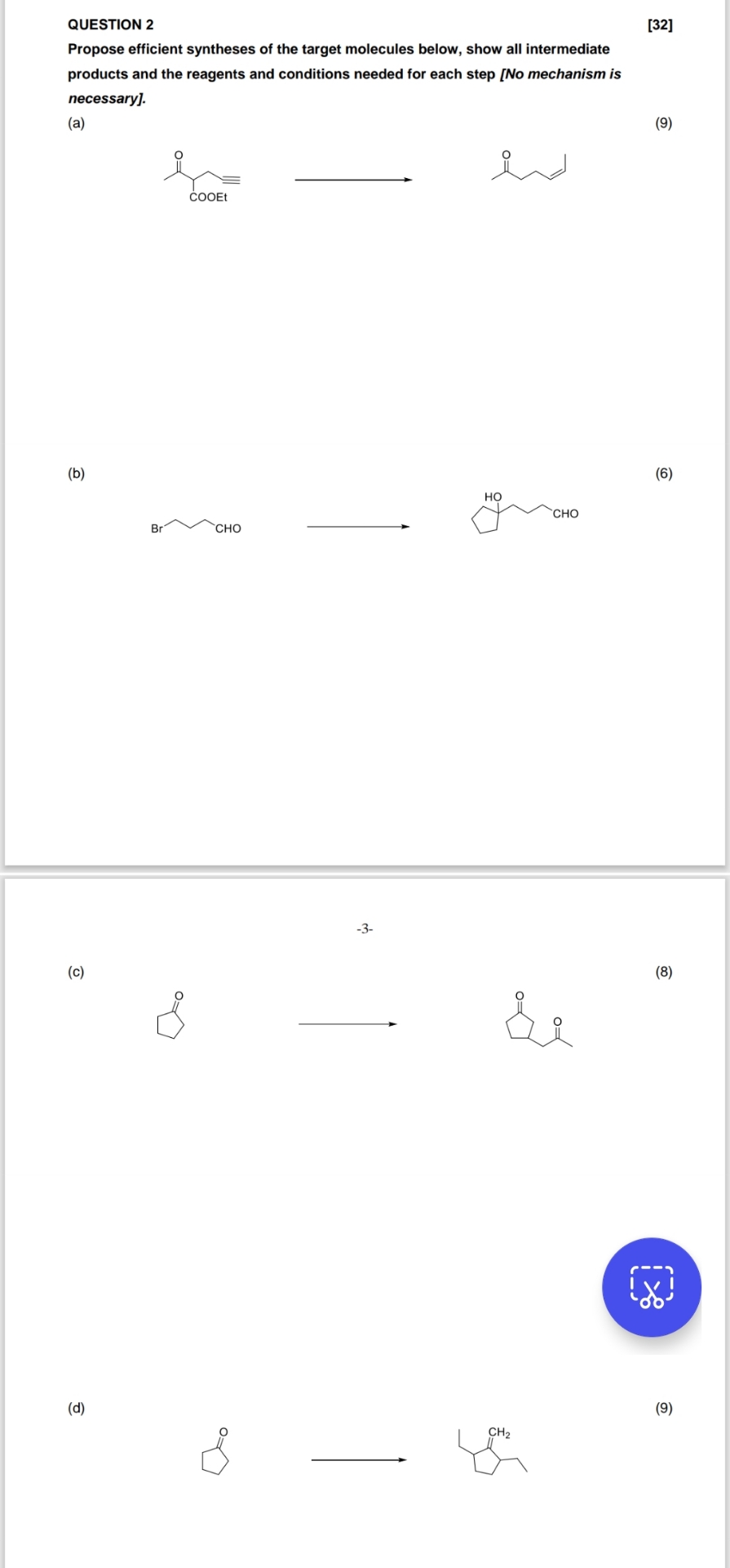 Solved QUESTION 2[32]Propose efficient syntheses of the | Chegg.com