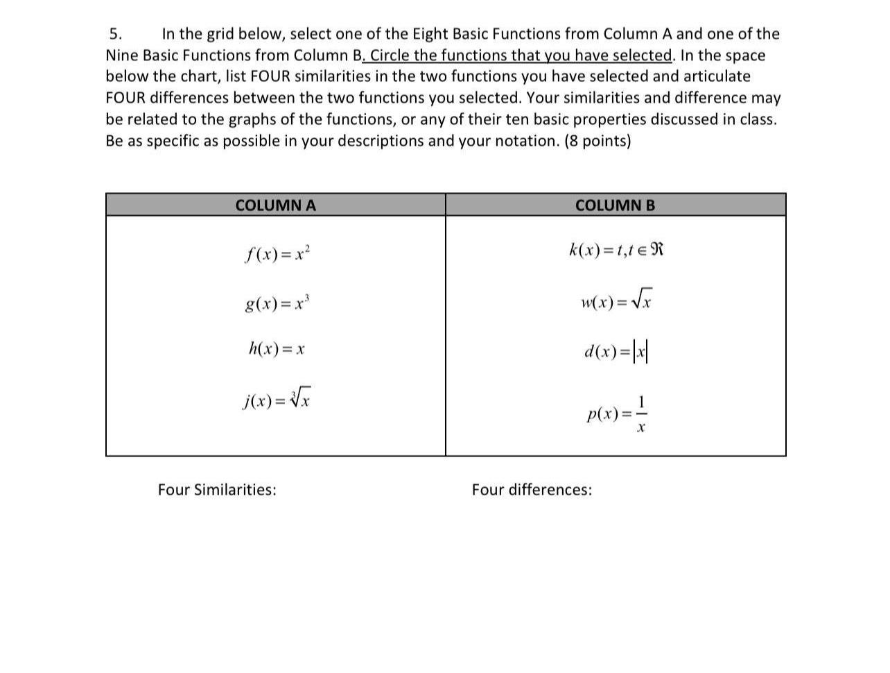 Solved In the grid below, select one of the Eight Basic | Chegg.com